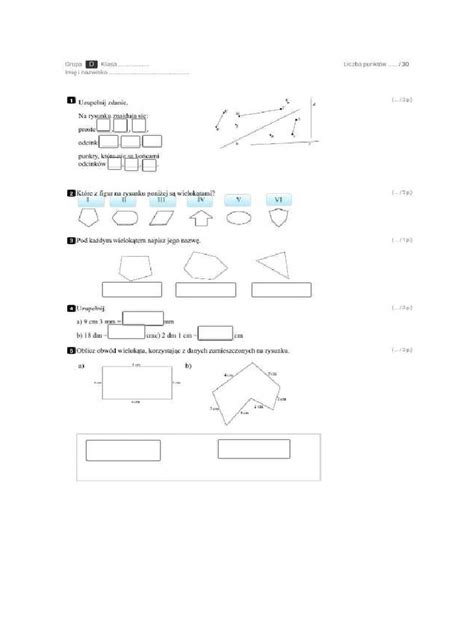 Figur Geometryczne Zadania Klasa 4 1 Pdf