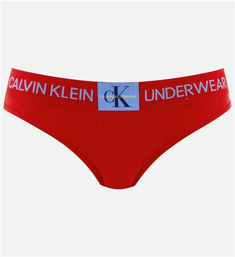 Calvin Klein Womens Monogram Bikini Manic Red Large