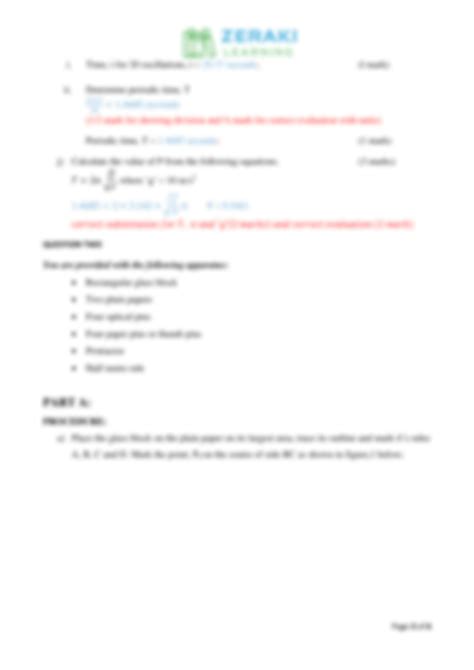Solution Physics Form 3 Paper 3 Zeraki Achievers 4 0 Marking Scheme