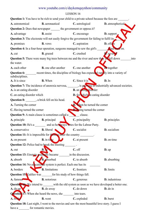 Lesson 16question 1 You