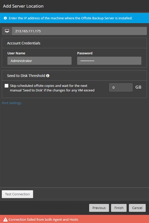 Cannot Connect To The Offsite Backup Server Hornetsecurity Knowledgebase