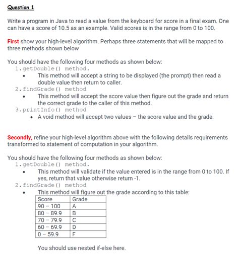 Solved Question 1 Write A Program In Java To Read A Value