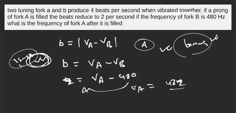 Two Tuning Fork A And B Produce 4 Beats Per Second When Vibrated Together