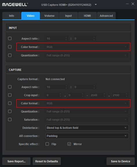 Use Usb Capture Utility V3 To Set Color Format Magewell