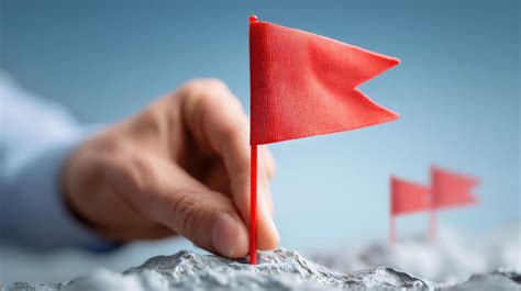 Red Flag Warning Sign Risk Marker Danger Alert Caution Symbol Hand