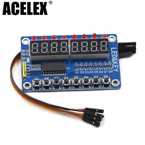 Tm1638 Led Display 8 Bit Digital Tube Module Ayr 7 Segment 8 Bits 0