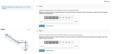 Solved Review Part A Rod Cd Is Rotating With An Angular