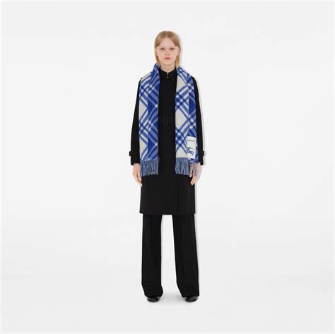 체크 캐시미어 스카프 나이트 공식 Burberry®