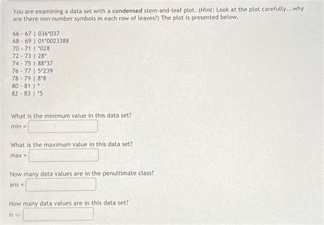 Solved You Are Examining A Data Set With A Condensed