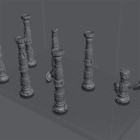 3D Printable Stone pillars Fantasy by CLAY Caféteria
