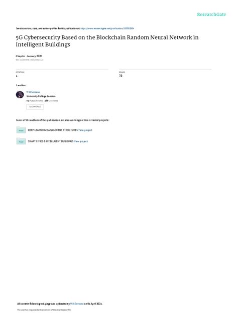 5g Cybersecurity Based On The Blockchain Random Neural Network In Pdf