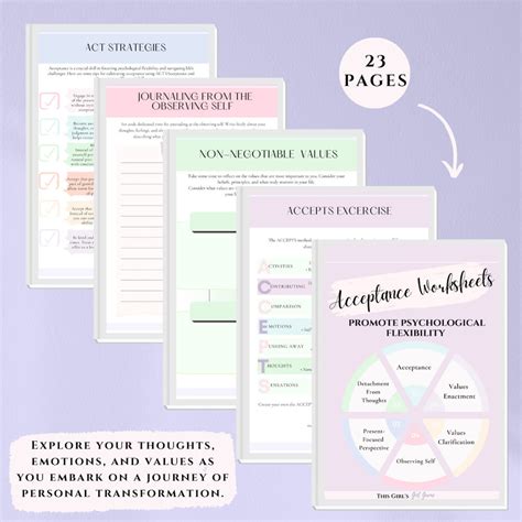 Therapy Worksheet Bundle Acceptance Therapy Sft Therapist Workbook