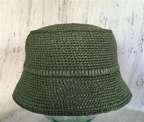 Crochet Raffia Sun Hat Unisex Crochet Summer Raffia Hat Crocheted