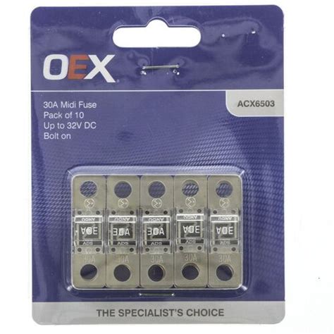 Oex Midi Fuse 30a Bolt On Pack Of 10