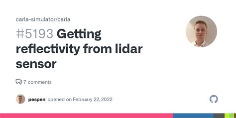 Getting Reflectivity From Lidar Sensor · Issue 5193 · Carla Simulator