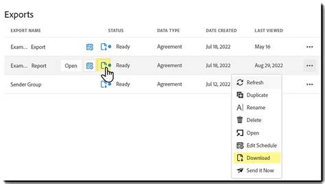 Create A New Data Export