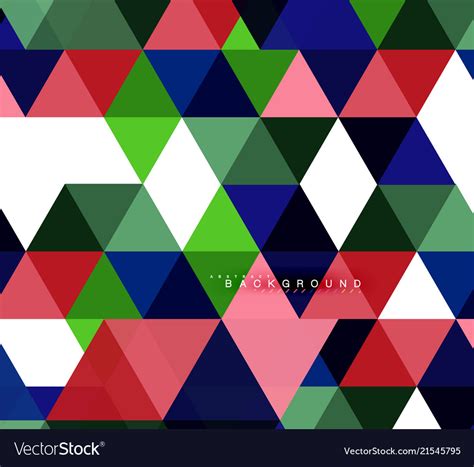 Multicolored Triangles Abstract Background Mosaic Vector Image