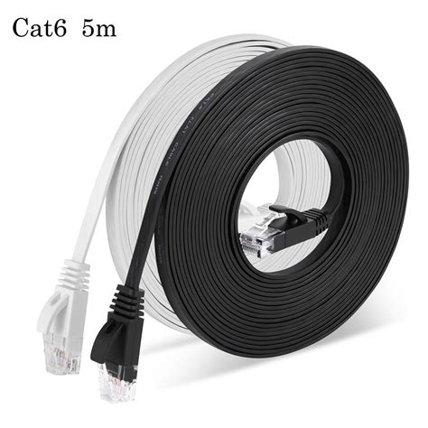Ethernet Network Patch Cords Flat Computer Cables High Speed Data Transmission 6 Pack For