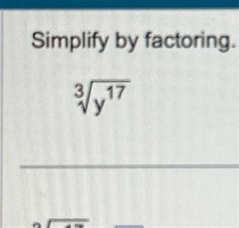 Solved Simplify By Factoring Y173