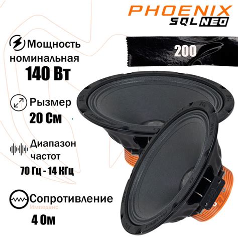 Колонки для автомобиля динамики Dl Audio Phoenix Sql 200 Neo 8 20 См купить по выгодной