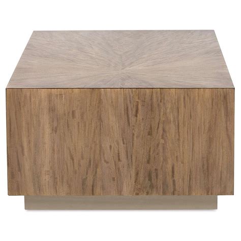 Stefan Rustic Lodge Brown Wood Rectangular Block Coffee Table