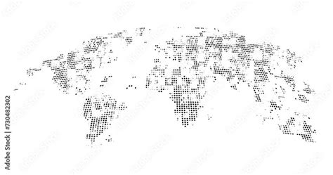 Vidéo Stock Digital World Dotted World Map Over White Background Globe World Map Seamless Loop