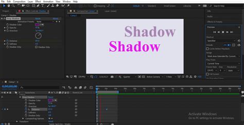 Drop Shadow In After Effects Animating Model Using Shadow Effects