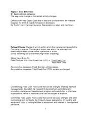 Topic 3 Analysis Of Cost Behaviour Topic 3 Cost Behaviour 3 1 Basics Of Cost Behaviour The Way