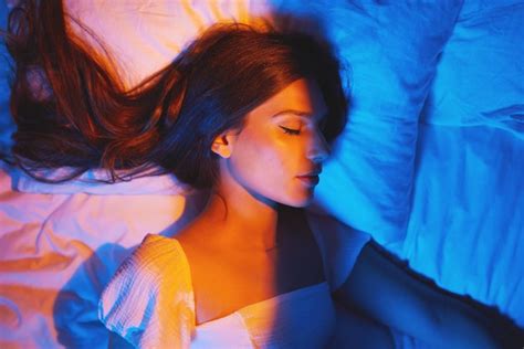 Premium Photo Sleeping Beauty Lights And Woman With Sleep And