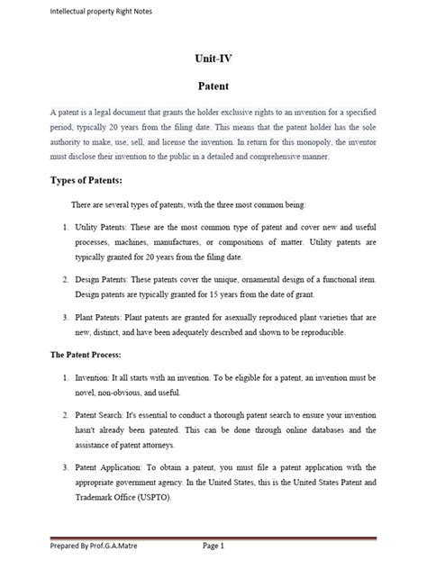 4 Ipr Notes By Gam Patent And Tradesecret Download Free Pdf Trade