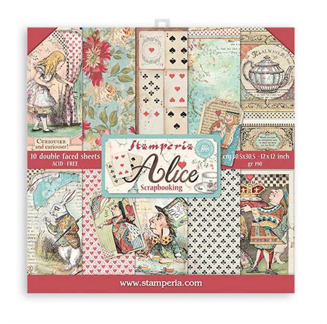 Stamperia Alice In Wonderland Paper Pack 12x12 Paper Double Sided