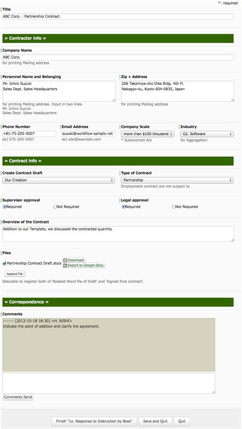 Workflow Sample Contract Progress Management In Workflow