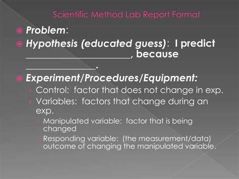 PPT Scientific Method Lab Report Format PowerPoint Presentation Free Download ID 1139125