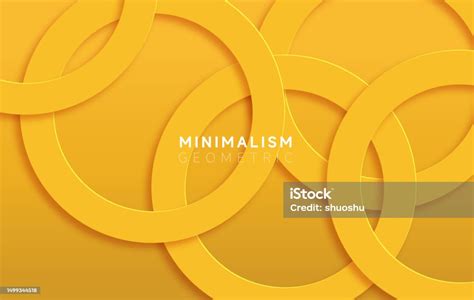 추상 노란색 페이퍼컷 스타일 원 기하학적 배너 패턴 배경 3차원 형태에 대한 스톡 벡터 아트 및 기타 이미지 3차원 형태 곡선 기하 도형 Istock
