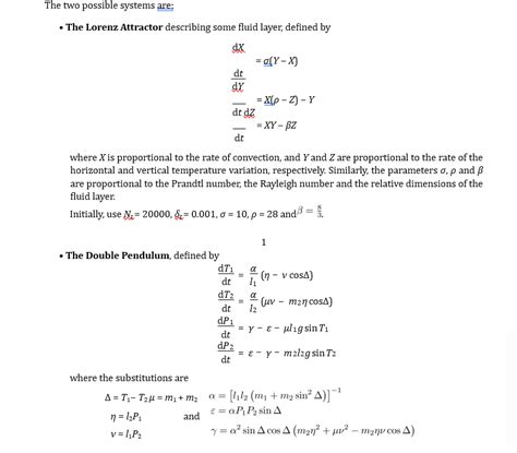 Task Solving Chaotic Odes Description Choosing One