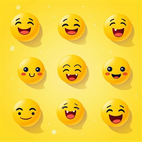 Premium Ai Image Cute Smiley Set