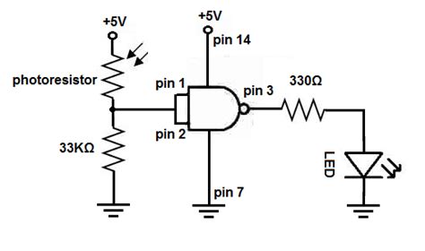 How To Build A Night Light Circuit With A Nand Gate Chip