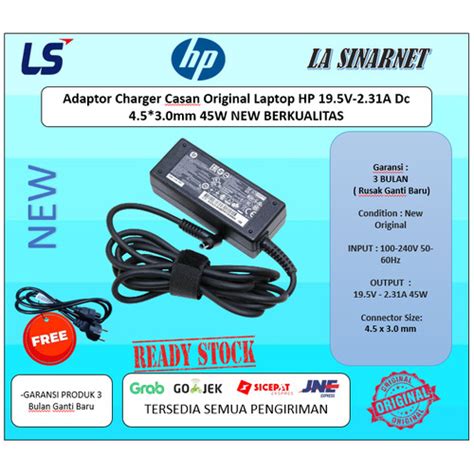Jual Adaptor Charger Casan Original Laptop Hp V A Dc Mm W New Berkualitas