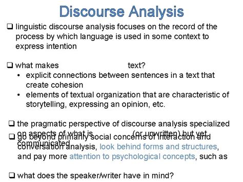 Discourse And Culture Discourse Analysis Coherence Background Knowledge