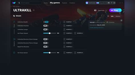 Ultrakill — Трейнер 8 от 02 05 2024 [wemod] Трейнеры Читы