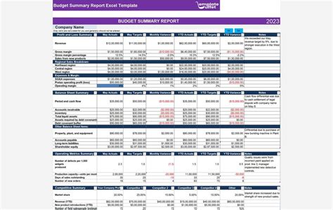 Budget Summary Report Excel Template Free Download And Analysis
