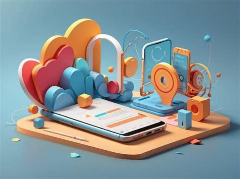 Premium Ai Image 3d Minimal Mobile App Development And Mobile Web Design