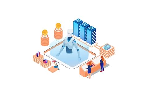 Premium Vector Isometric Artificial Intelligence Robot Learning