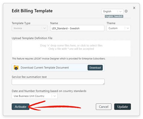 How To Activate An Inactive Billing Template Lex247