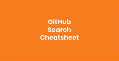 Github Search Cheatsheet Travis Wimer