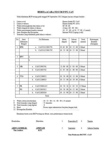 Ba Bcp Format Pdf