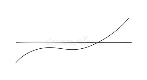 Two Intersecting Lines On A White Background The First Line Is A Smooth Curve Th Stock