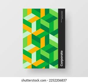 Unique Mosaic Tiles Leaflet Template Original Stock Vector Royalty