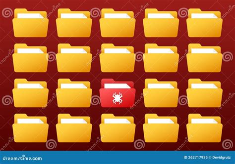 Computer Virus Infect Files Malware Hacker Attack Vector Stock