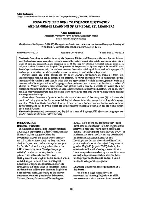 Pdf Using Picture Books To Enhance Motivation And Language Learning Of Remedial Efl Learners